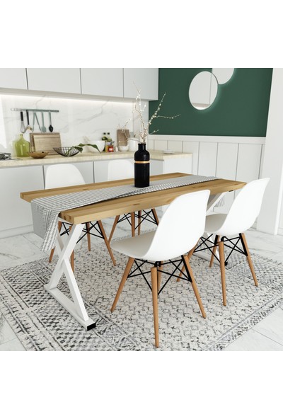 Woodesk Lara Masif Natural Renk 180X80 Sandalyeli Masa Takımı CPT7667-180 Woodesk Lara Masif Natural Renk 180X80 Sandalyeli Masa Takımı CPT7667-180