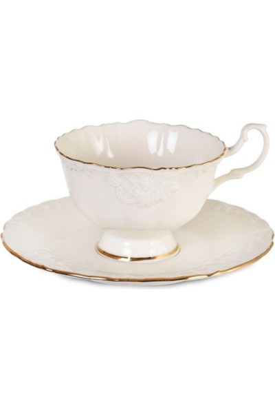 İpek Porselen 1. Kalite 6 Kişilik Yaldızlı Çay Fincan Takımı 150 ml