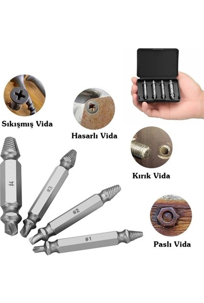 Buffer® Speed Out Hasarlı Bozuk Vida Çıkarıcı Hasar Görmüş Vida Sökme Buffer® Speed Out Hasarlı Bozuk Vida Çıkarıcı Hasar Görmüş Vida Sökme