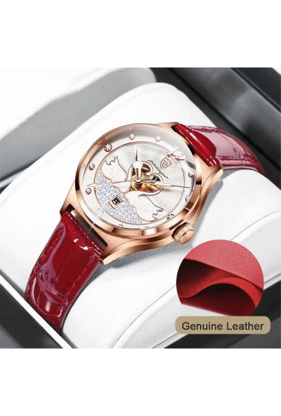 Louiswill Kadın Deri Kayışlı Su Geçirmez Kol Saati (Yurt Dışından)