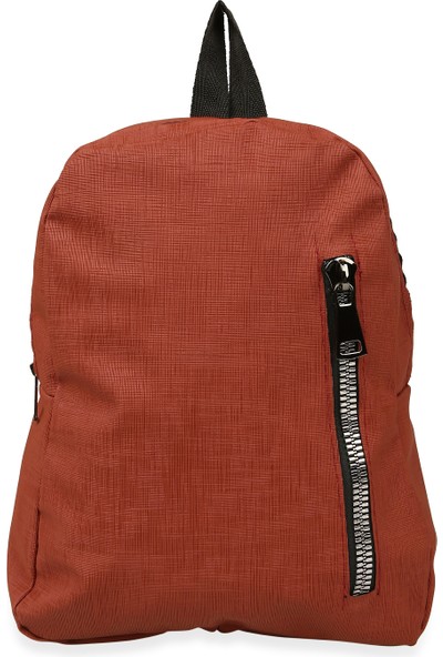 Kiremit Fermuarlı Kadın Günlük Sırt Çantası