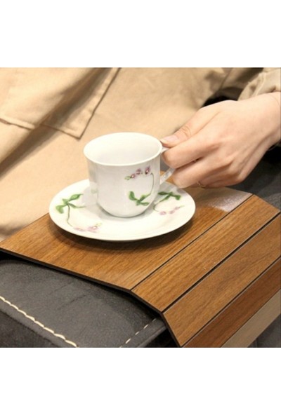 Üç Renk Ahşap Koltuk Tepsisi