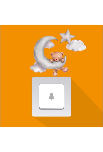 Odak Reklam Aydaki Sevimli Ayıcık Priz Sticker Odak Reklam Aydaki Sevimli Ayıcık Priz Sticker