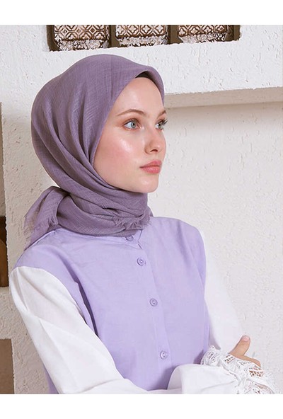 Keten Vual Eşarp - Eflatun