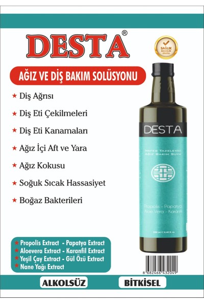 Desta Ağız Bakım Solüsyonu 250 Ml Desta Ağız Bakım Solüsyonu 250 Ml