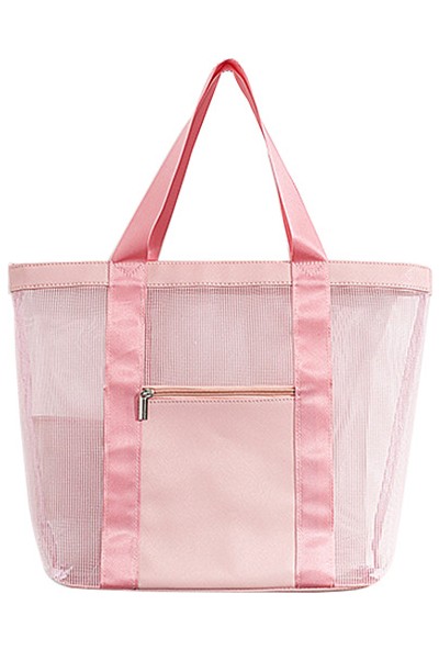 Busgame Askılı Cepli Plaj Çantası - Pembe (Yurt Dışından)