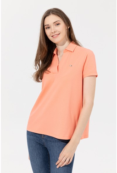 U.S. Polo Assn. Kadın Somon T-Shirt 50253141-VR047 U.S. Polo Assn. Kadın Somon T-Shirt 50253141-VR047