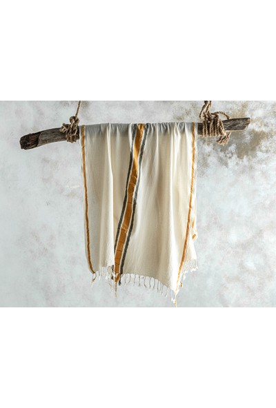 English Home Summer Stripe Pamuklu Çizgili Peştamal 75 x 150 cm Sarı - Yeşil