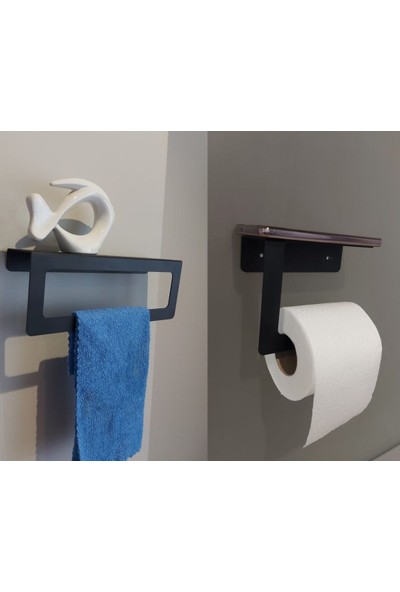 Blueflame Metal Havluluk ve Tuvalet Kağıtlığı Set