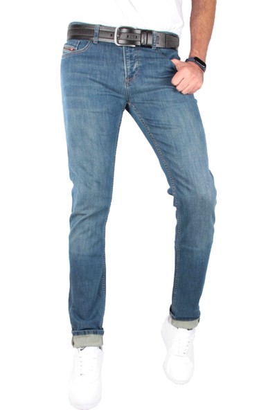 Erkek Likralı Skınny Fıt Mavi Kot Pantolon Erkek Likralı Skınny Fıt Mavi Kot Pantolon