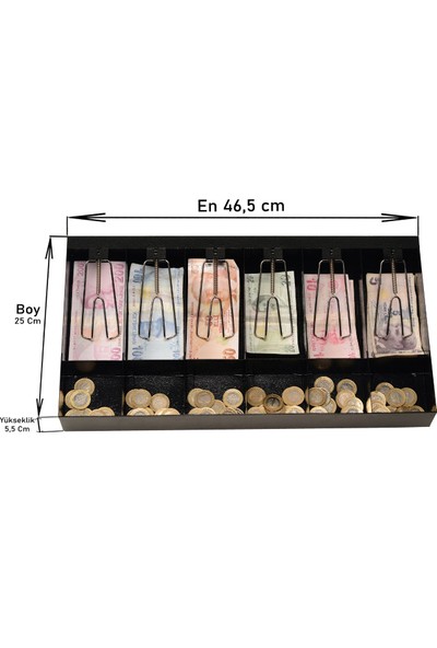 Çetka Cekmece Ici Para Düzenleyici 6 Banknot 6 Bozuk Para Bölmeli Para Cekmecesı Ici 46.5X25X5.5CM Çetka Cekmece Ici Para Düzenleyici 6 Banknot 6 Bozuk Para Bölmeli Para Cekmecesı Ici 46.5X25X5.5CM