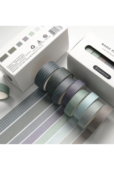 Vox Art Washi Dekor Bant Seti 8'li Mix Ölçü x 4 mt -YEŞIL-698