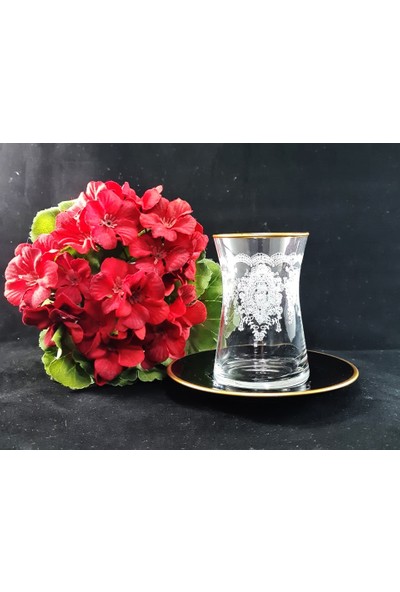 Evoks 12 Parça Çay Seti Mat Altın Siyah Asena 42814-A