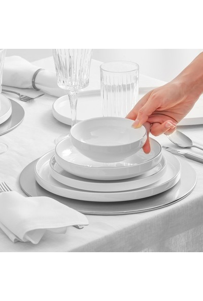 Karaca Streamline New Satürn Platin 59 Parça 12 Kişilik Porselen Yemek Takımı Karaca Streamline New Satürn Platin 59 Parça 12 Kişilik Porselen Yemek Takımı