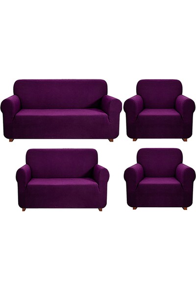 Elgeyar Likrali Koltuk, Kanepe, Çekyat Örtüsü Lastikli, Pitikare Desen3+2+1+1