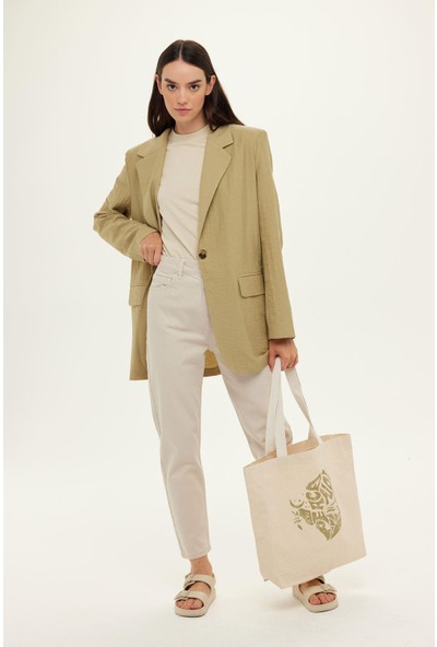 Manuka Dokulu Maskülen Blazer Ceket Çağla Manuka Dokulu Maskülen Blazer Ceket Çağla