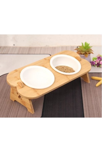 Bushop Bushop Kedi-Köpek Mama ve Su Kabı -Iki Hazneli - Estetik Ahşap Tasarım - Yüksek Kalite - Doğal - Mişa Bushop Bushop Kedi-Köpek Mama ve Su Kabı -Iki Hazneli - Estetik Ahşap Tasarım - Yüksek Kalite - Doğal - Mişa