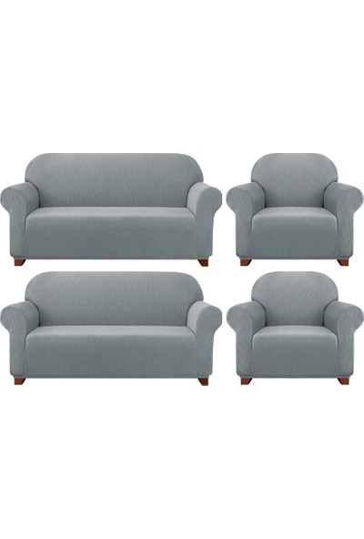 Elgeyar Likrali Koltuk, Kanepe, Çekyat Örtüsü Lastikli, Pitikare Desen3+3+1+1