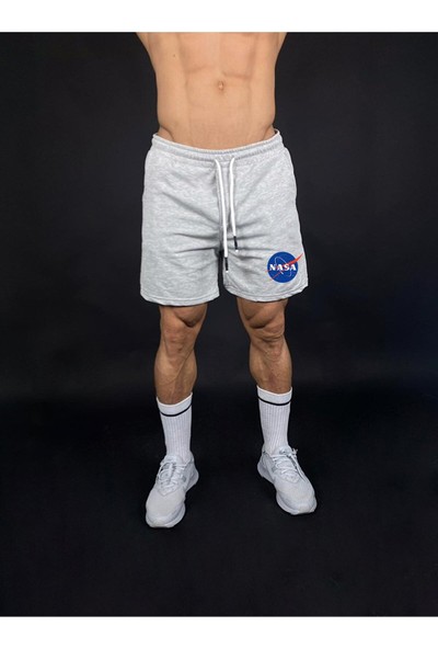 Elfami Gri Şort Nasa Baskılı