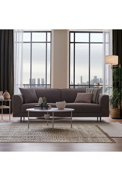 Enza Home Basel 3'lü Yataklı Koltuk - Vizon Enza Home Basel 3'lü Yataklı Koltuk - Vizon