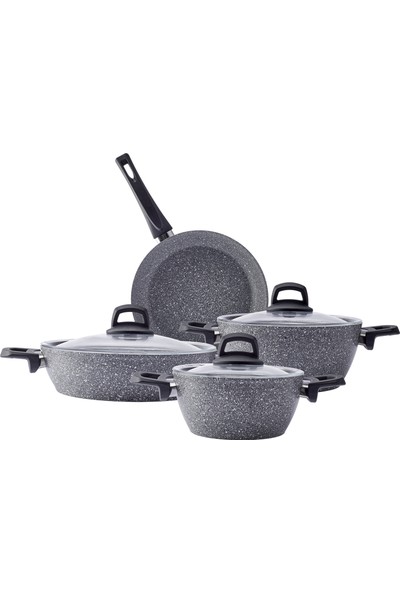 Emsan Oniks 7 Parça Granit Tencere Seti