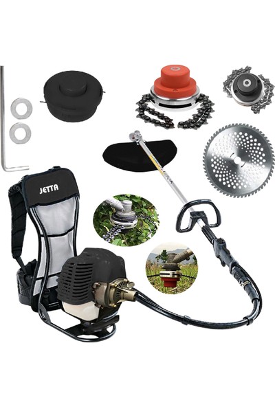 Jetta Power Tools Sırt Tipi Benzinli Motorlu Ot Çalı Çim Biçme Tırpanı Canavar Başlıklı Siyah Jetta Power Tools Sırt Tipi Benzinli Motorlu Ot Çalı Çim Biçme Tırpanı Canavar Başlıklı Siyah