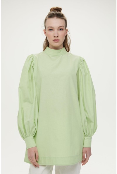 Manuka Yüksek Yakalı Tunik Soft Yeşil Manuka Yüksek Yakalı Tunik Soft Yeşil