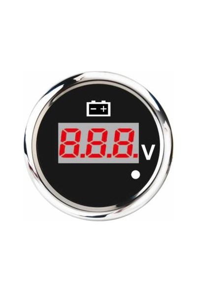 Hızmar Dijital Voltaj Göstergesi - Siyah - Şık Tasarım- Alarm Ikaz Ledli - Tekne & Karavan Voltmetre Hızmar Dijital Voltaj Göstergesi - Siyah - Şık Tasarım- Alarm Ikaz Ledli - Tekne & Karavan Voltmetre