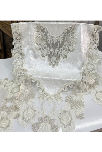 Köşem Çeyiz Berfin Kadife Salon Takımı 5 Parça Krem Köşem Çeyiz Berfin Kadife Salon Takımı 5 Parça Krem