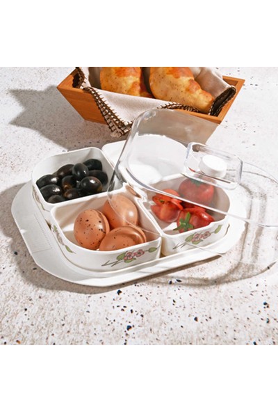 Kosova FM-2004 Prenses Kapaklı Standlı 6 Parça Kahvaltılık