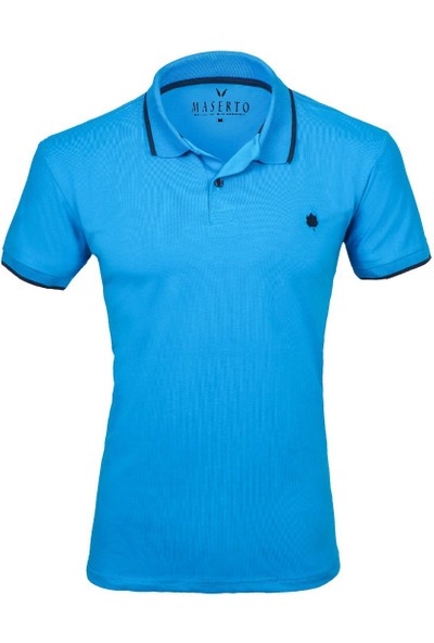 Maserto Slimfit Tişört Okyanus Mavi