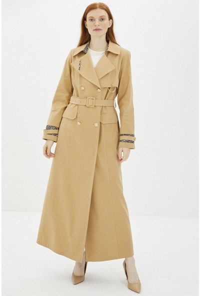 Zühre Leopar Desenli Bej Trençkot 12919 Zühre Leopar Desenli Bej Trençkot 12919