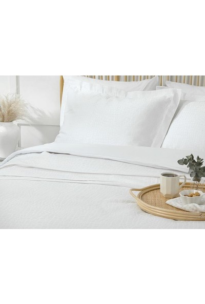 Leblanc Tek Kişilik Beyaz Kalın Pike+ 1 Yastık Kılıfı Yazlık Örtü Uykuluk