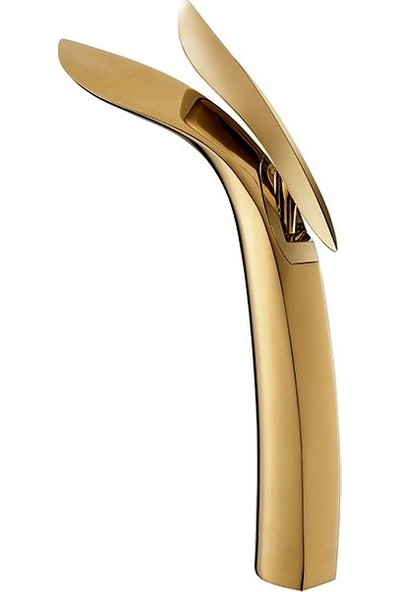 Fause Yüksek Çanak Lavabo Bataryası Leaf Altın Gold Fause Yüksek Çanak Lavabo Bataryası Leaf Altın Gold