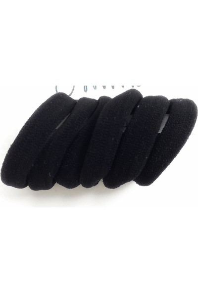 Fashion Çoklu 6 Lı Siyah Lastik Toka