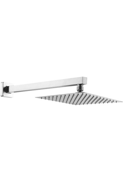 Fause Ankastre Duş Başlığı Borulu Kare Slim Metal 20x20 cm Fause Ankastre Duş Başlığı Borulu Kare Slim Metal 20x20 cm