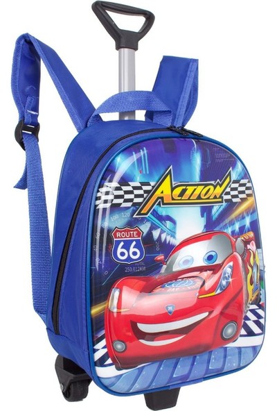 Dzc Kuzenler Çanta Car Action Tekerlekli Çocuk Sırt Çantası Kabartmalı Yarış Arabalı Çekçekli Okul Kreş Dzc Kuzenler Çanta Car Action Tekerlekli Çocuk Sırt Çantası Kabartmalı Yarış Arabalı Çekçekli Okul Kreş