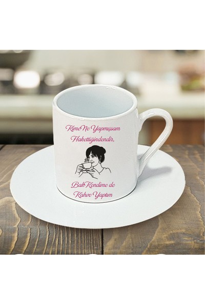 Seç Baskılı Tasarımlı Seramik Hediyelik Kahve Fincanı