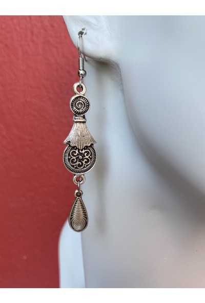 Violetart Gümüş Kaplama Antik Model Küpe Violetart Gümüş Kaplama Antik Model Küpe