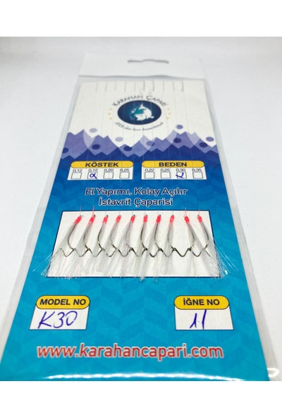 10'lu Kolay Açılır El Yapımı Istavrit Çaparisi K30