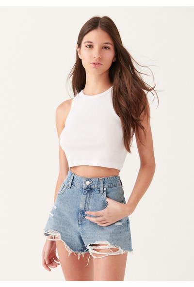 Mavi Tyra Puslu Mavi Icon Street Jean Şort Mavi Tyra Puslu Mavi Icon Street Jean Şort
