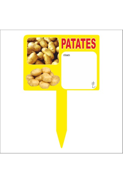Patates Çeşitleri Baskılı Manav Market Yazılıp Silinebilir Plastik Etiketi Patates Çeşitleri Baskılı Manav Market Yazılıp Silinebilir Plastik Etiketi