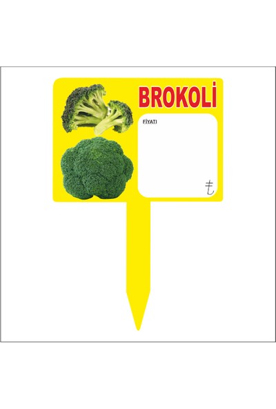 Brokoli Baskılı Manav Market Yazılıp Silinebilir Plastik Etiketi Brokoli Baskılı Manav Market Yazılıp Silinebilir Plastik Etiketi