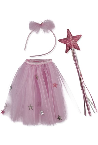 Crazy Kids Taç Tütü Asa Yıldızlı Set