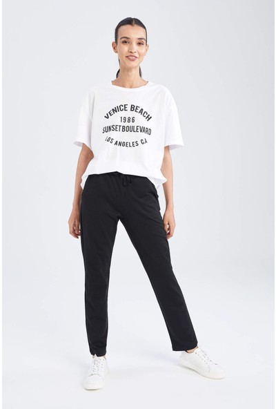 DeFacto Büyük Beden Regular Fit Cepli Geri Dönüşümlü Beli Bağcıklı Eşofman Alt L5488AZ22AU