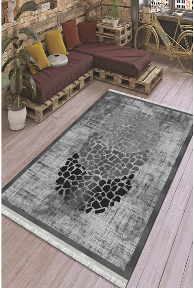 Perla Soft Bambu Kaymaz Tabanlı Modern Yıkanabilir Antibakteriyel Halı ve Yolluk