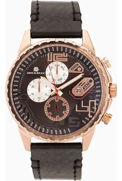 Cipo & Baxx CZ103 Deri Kordonlu Siyah Gold Çelik Erkek Saati Cipo & Baxx CZ103 Deri Kordonlu Siyah Gold Çelik Erkek Saati