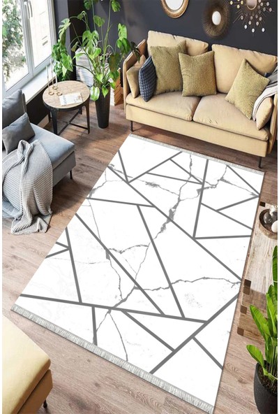 Perla Soft Bambu Kaymaz Tabanlı Modern Yıkanabilir Antibakteriyel Halı ve Yolluk