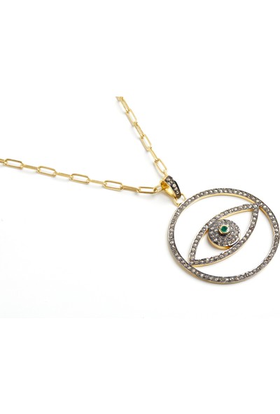 Elmas Daire Içi Göz Kolye