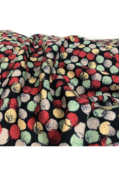 Renkli Puantiye Viskon Kumaş